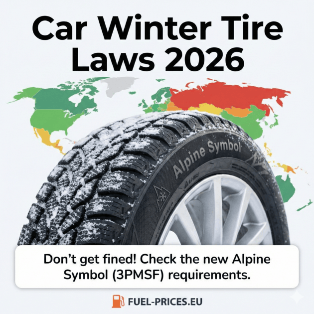 Car Winter Tire Laws by Country 2026: Complete Legal Guide [195 Countries]